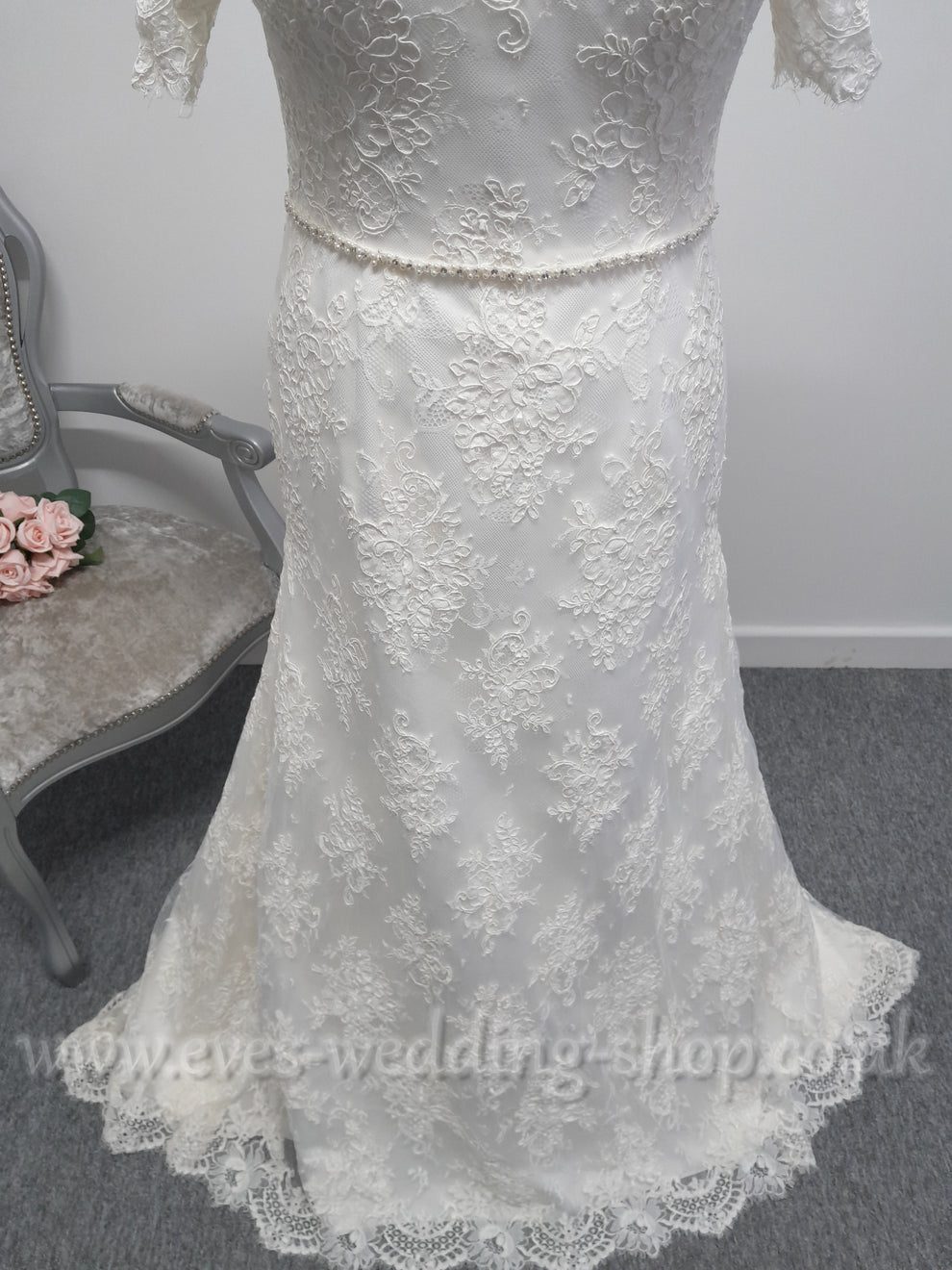 White Rose Graceful WP387 lace warm ivory wedding dress UK 18 – Eve's ...