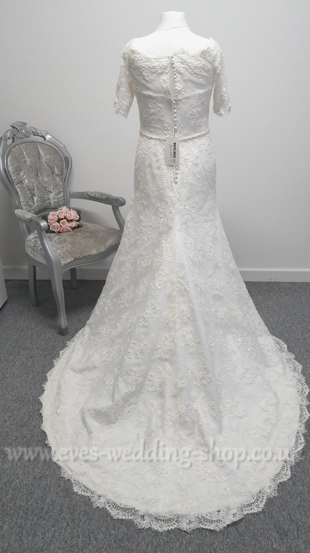 White Rose Graceful WP387 lace warm ivory wedding dress UK 18 – Eve's ...